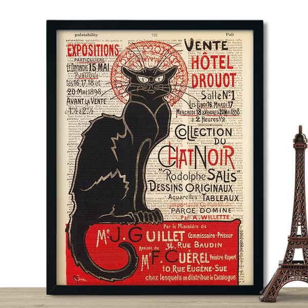 Antique French Cat Poster - Etsy