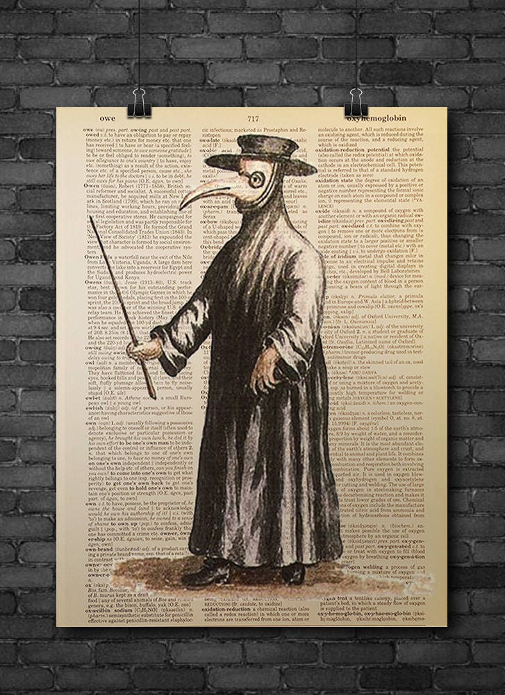 Plague Doctor Historical Medical Art Dictionary Art Print | Etsy