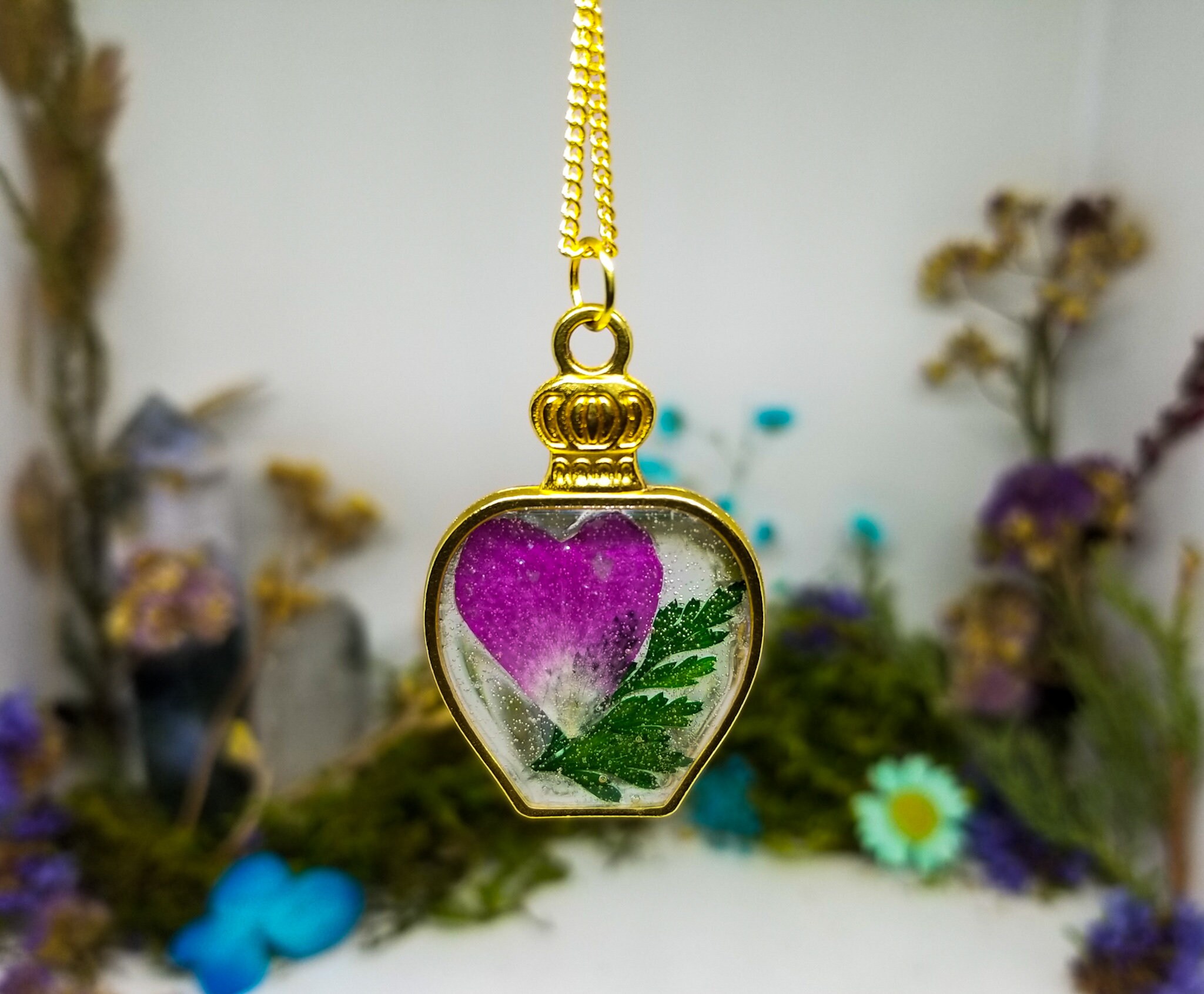 Bottle Resin Necklace Love Spell Bottle Potion Jewelry | Etsy