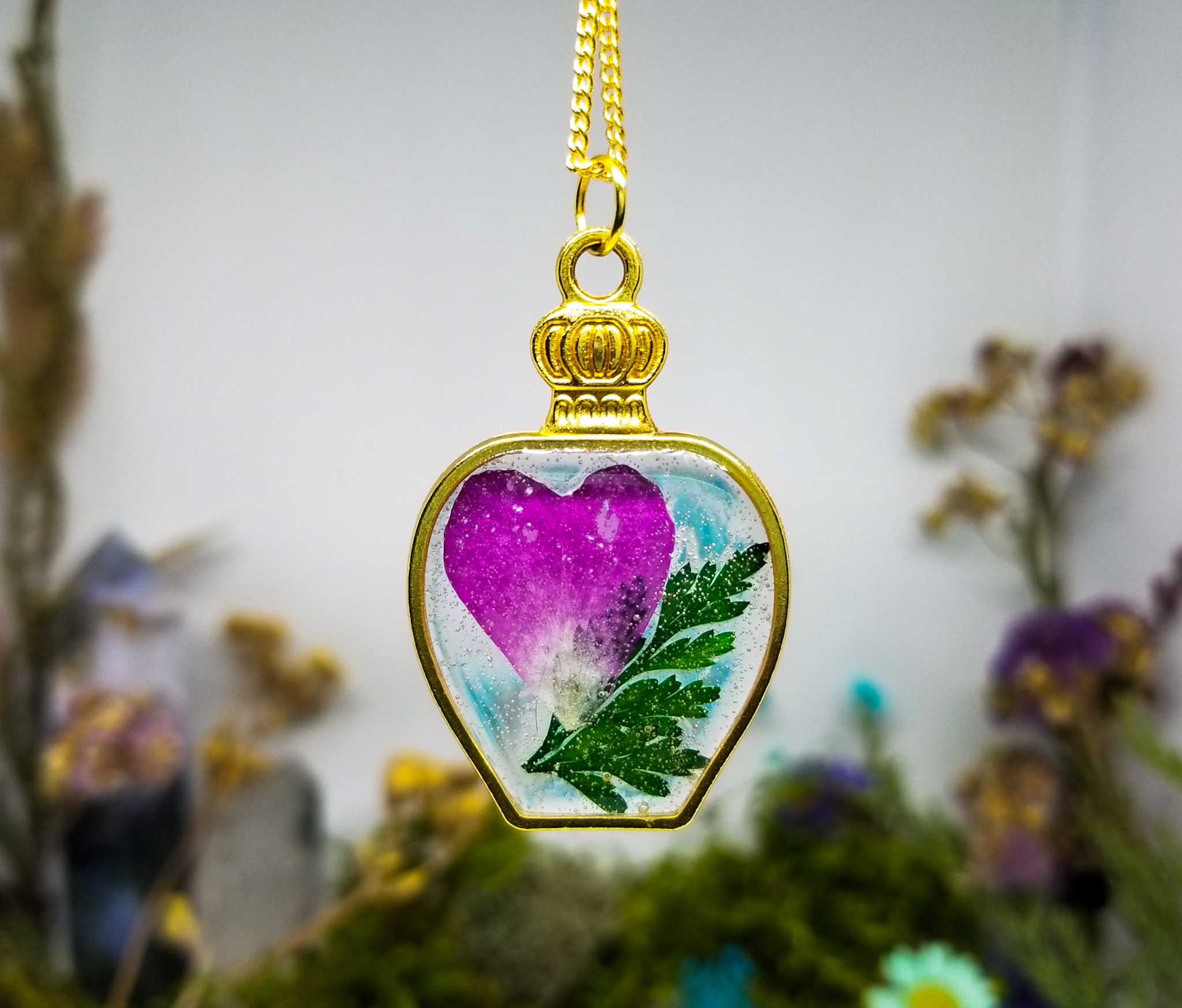 Bottle Resin Necklace Love Spell Bottle Potion Jewelry | Etsy