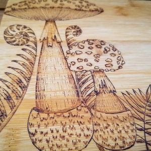 Wood Burned Bamboo Charcuterie Board, Upcycled Hand Burned Pyrography ...