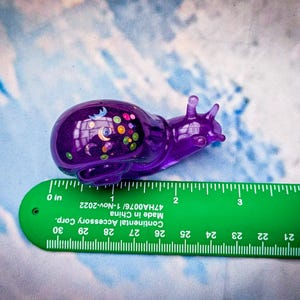 Glow in the Dark Purple Snails, Emotional Support Snail, Moon Animal Resin Figurine Décor ...