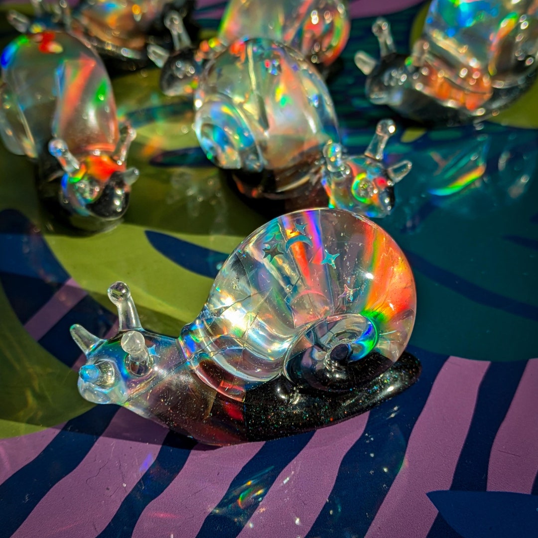 Iridescent Snails, Emotional Support Snail, Animal Resin Figurine Décor, Forestcore Teen Gift ...