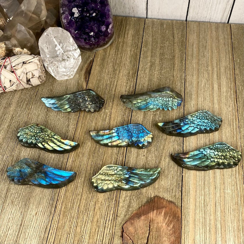 Labradorite Carving Wing - Etsy