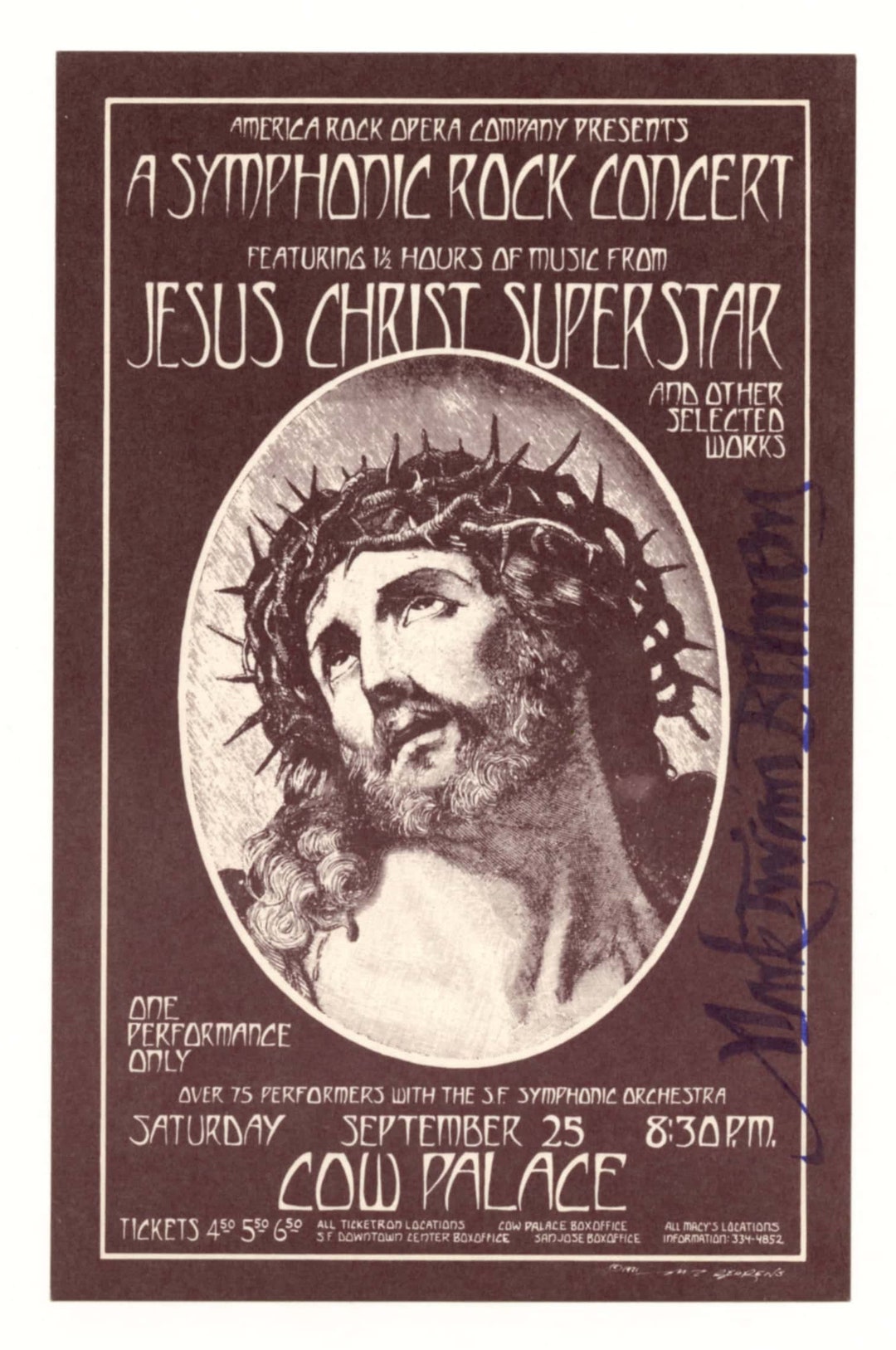 Jesus Christ Superstar 1971 Handbill - Signed Mark Behrens - Etsy