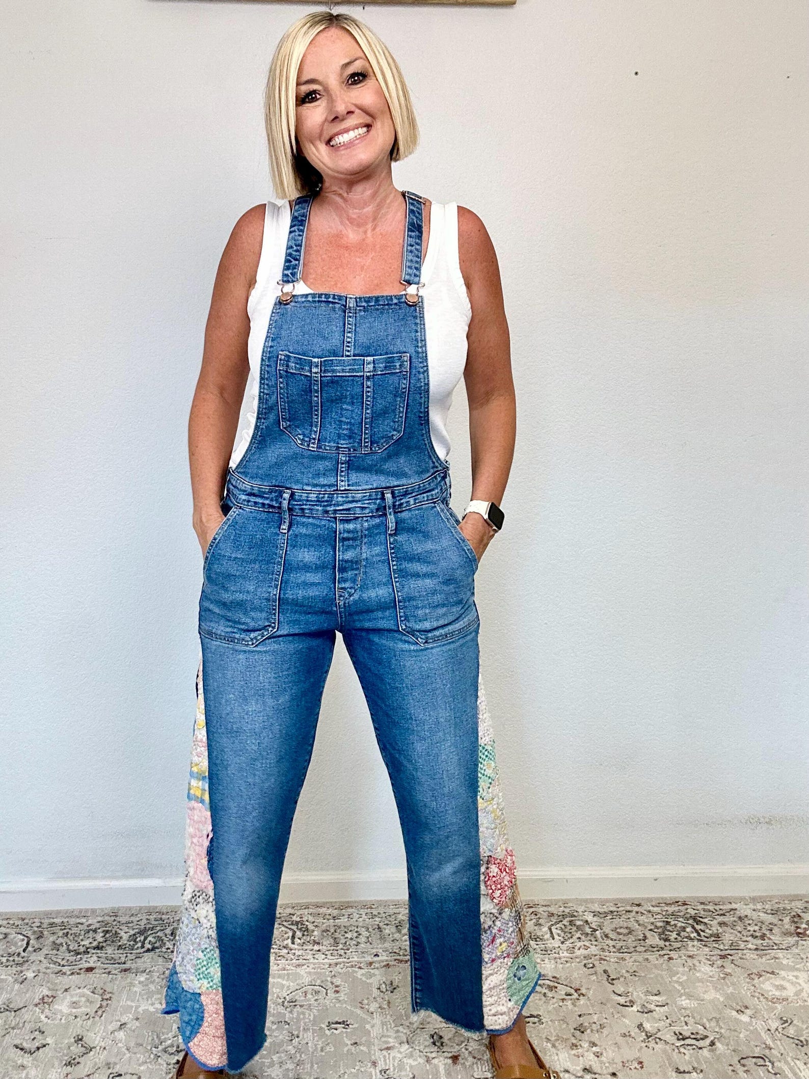 The Daisy (size 8/small-medium) Flare Cropped Denim Overalls With ...