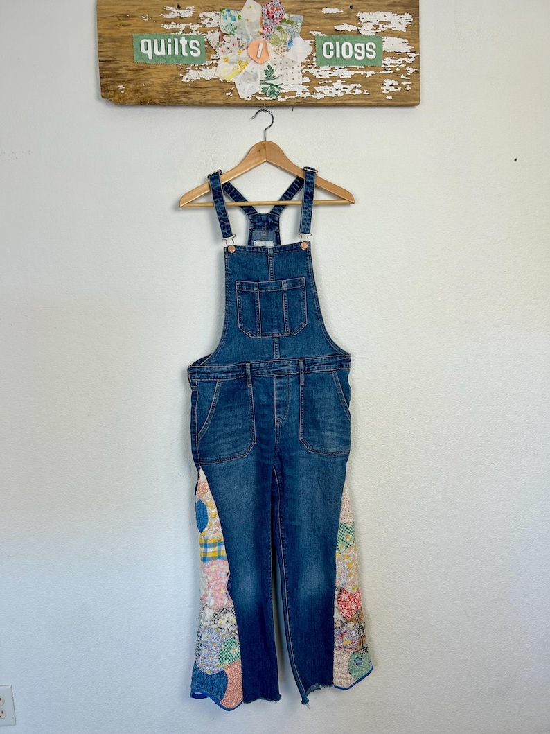 The Daisy (size 8/small-medium) Flare Cropped Denim Overalls With ...