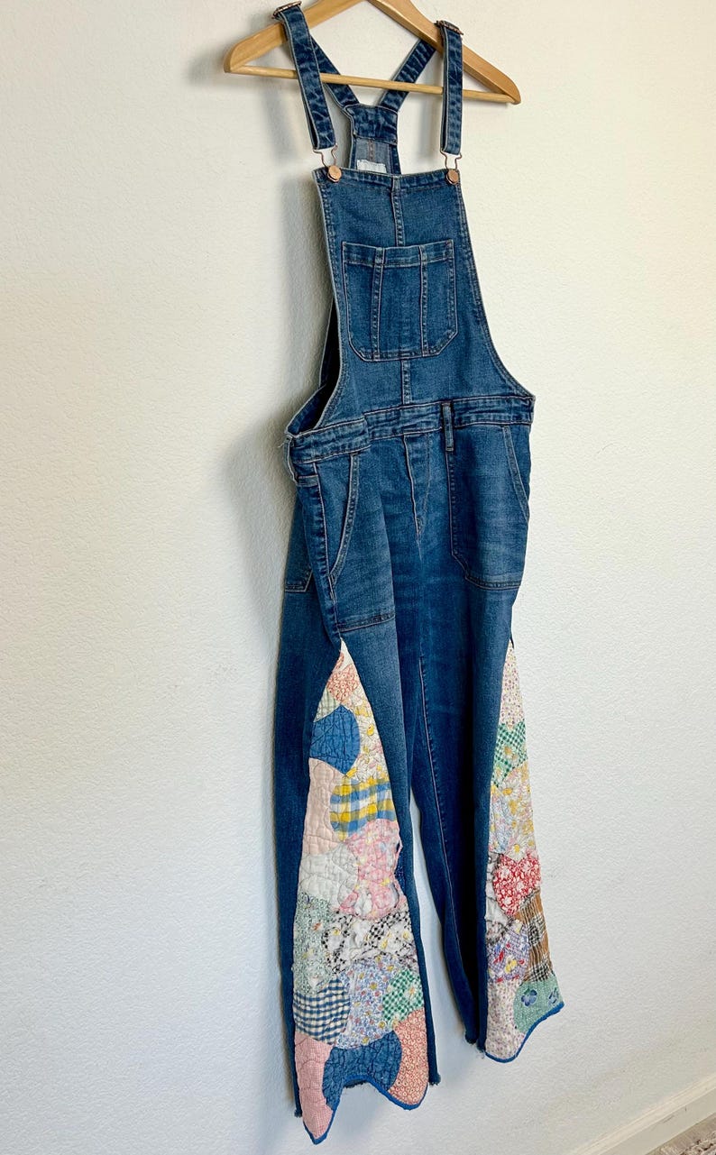 The Daisy (size 8/small-medium) Flare Cropped Denim Overalls With ...