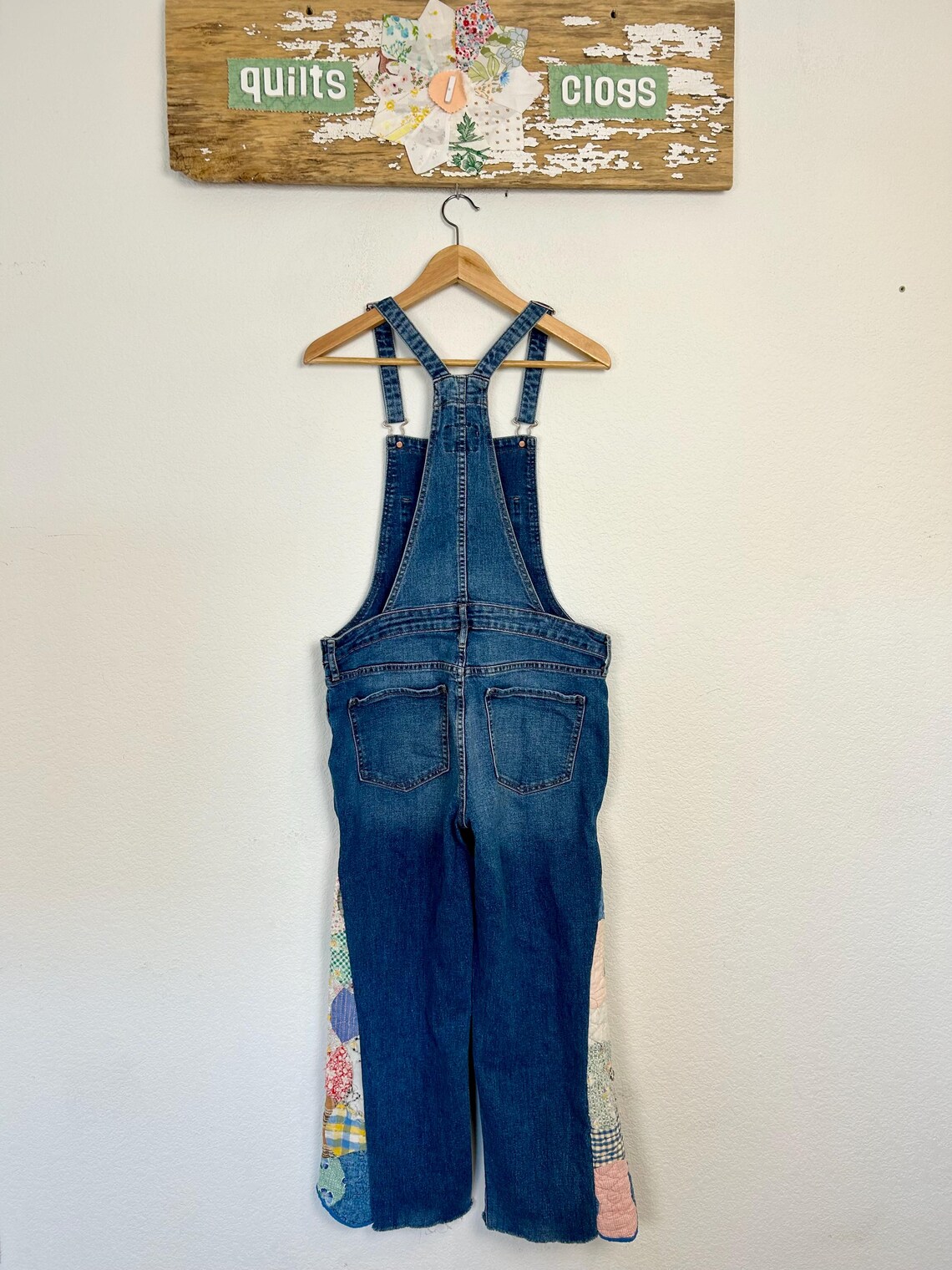 The Daisy (size 8/small-medium) Flare Cropped Denim Overalls With ...