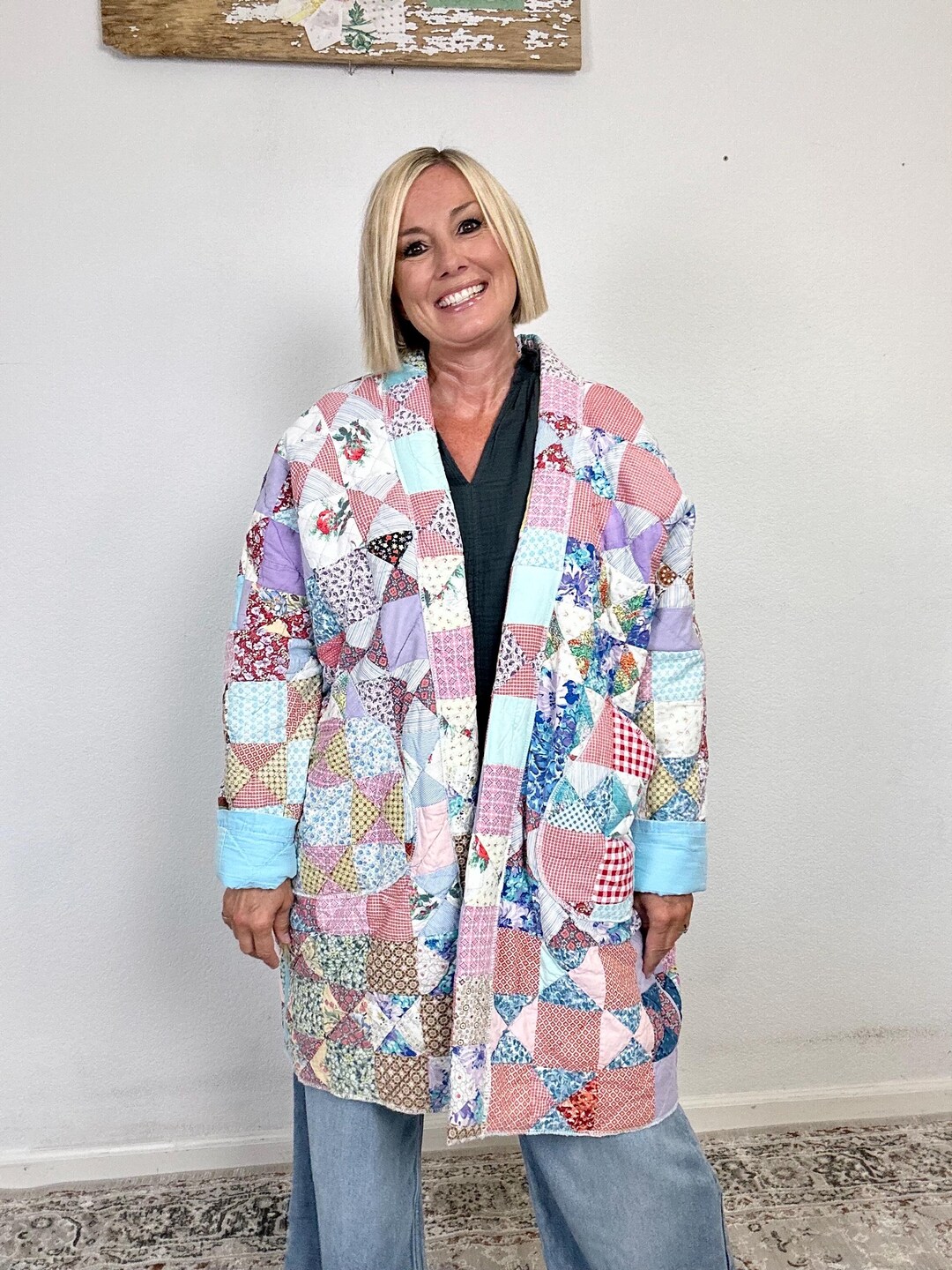 The Alameda Vintage Quilt Cocoon Coat (one Size Fits Most XS-3X) - Etsy