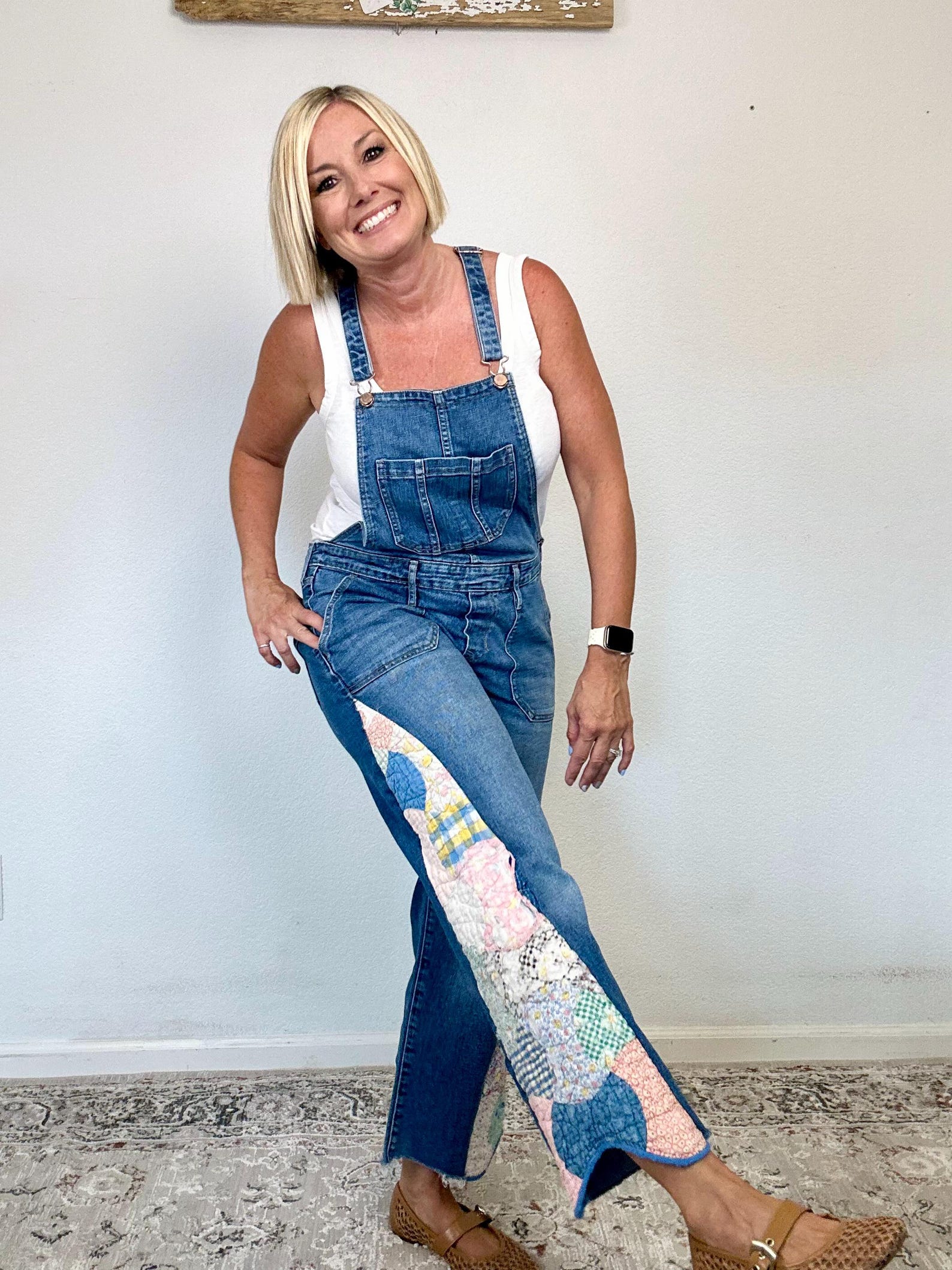 The Daisy (size 8/small-medium) Flare Cropped Denim Overalls With ...