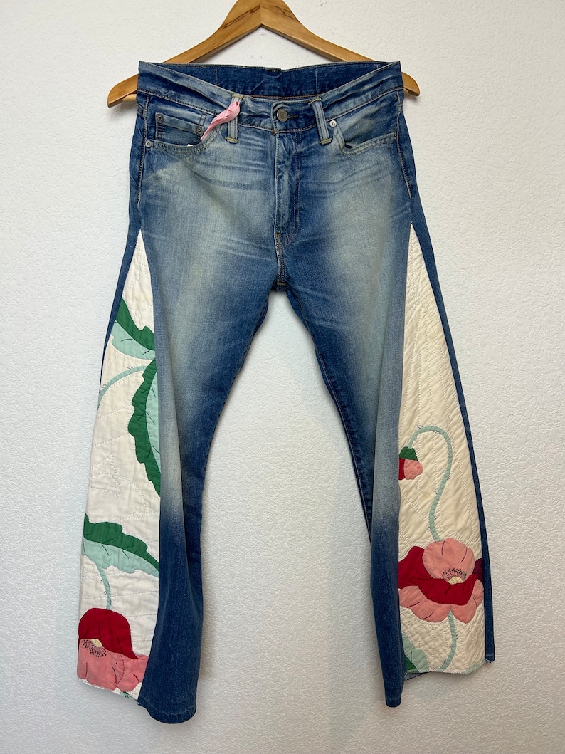 Custom Jeans With Vintage Quilt Panels: Provide Your Own Jeans and ...