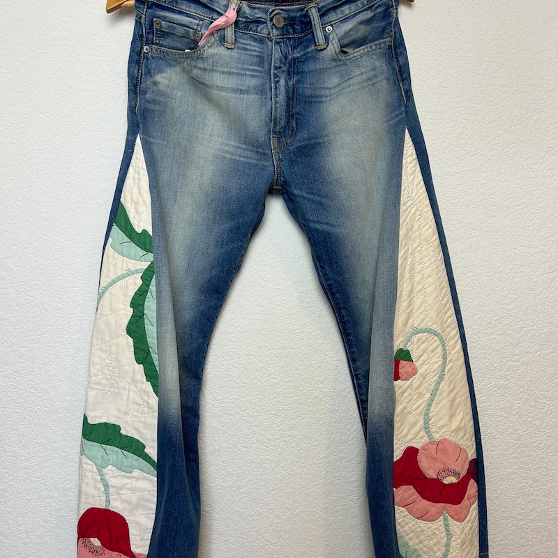 Flare Quilt Jeans - Etsy