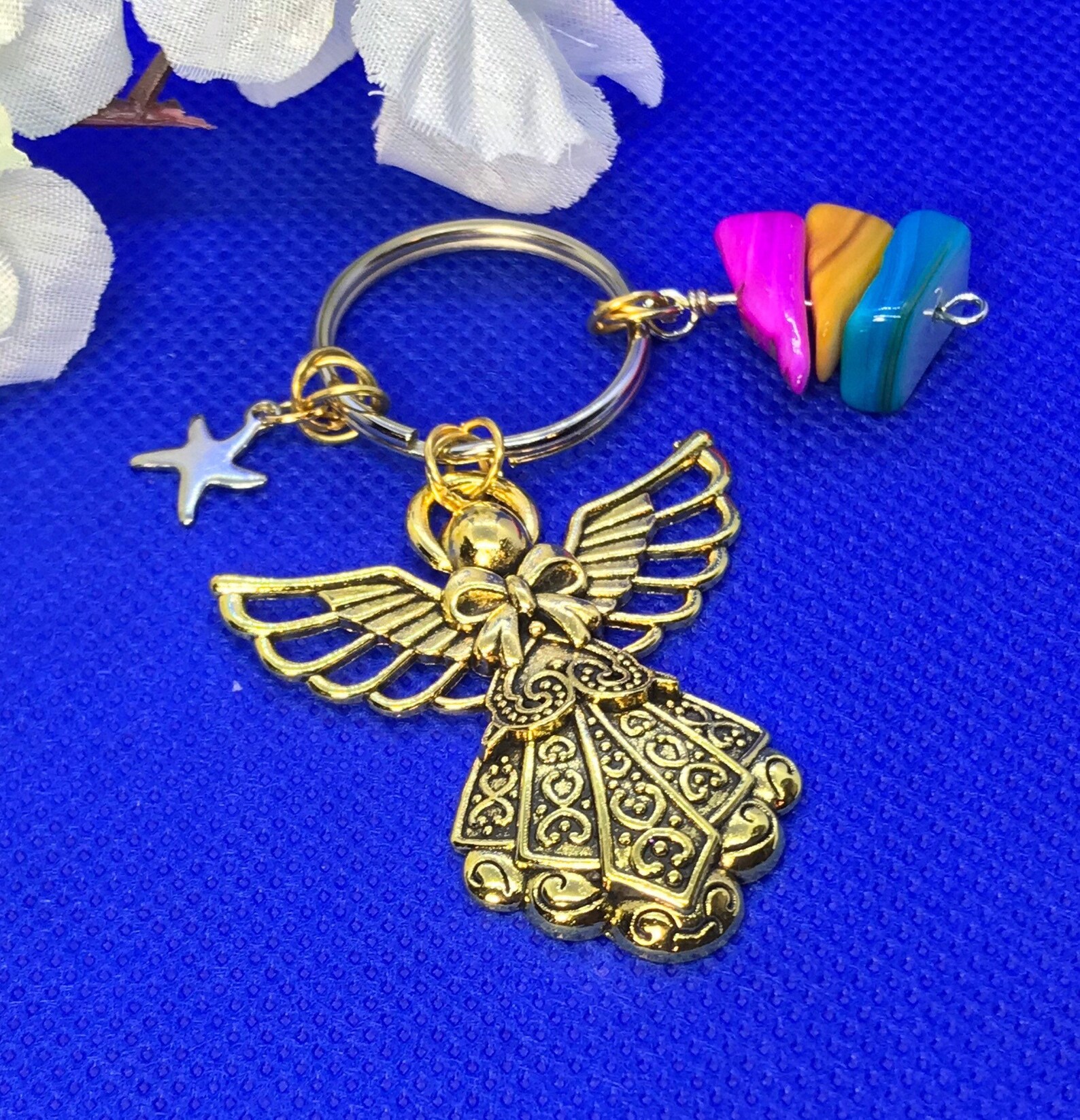 Angel keychain Angel purse charms Gold angel keychain | Etsy