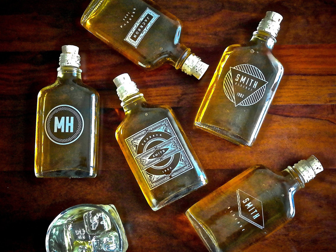 Personalized Flask Engraved Glass Flask With Cork Top - Etsy