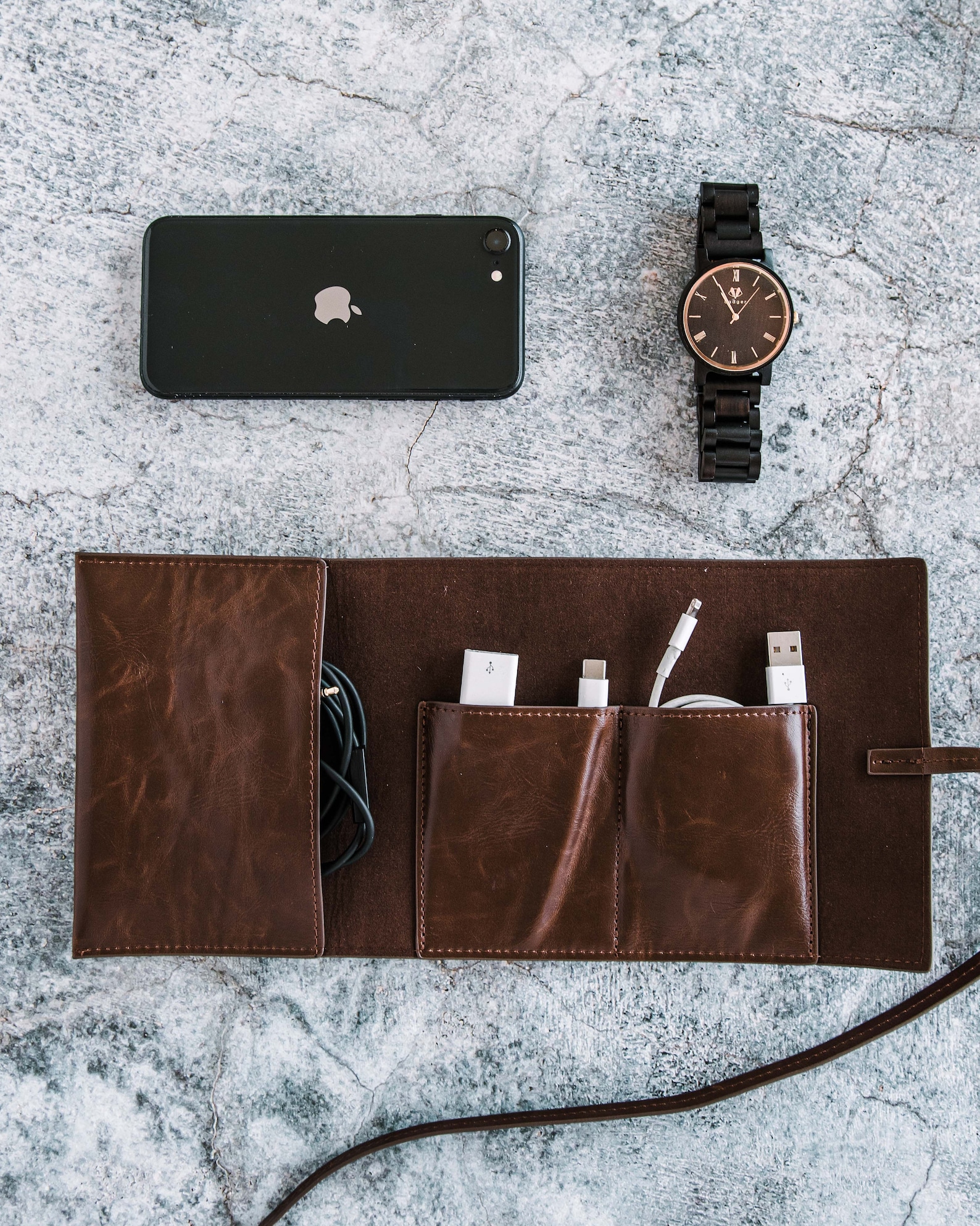 Customized Leather Tech Roll up Perfect Gift for Groomsmen | Etsy