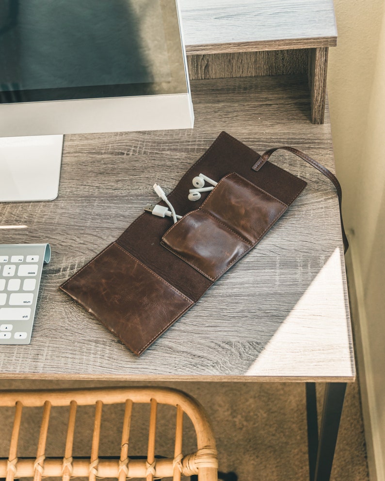 Customized Leather Tech Roll up Perfect Gift for Groomsmen - Etsy