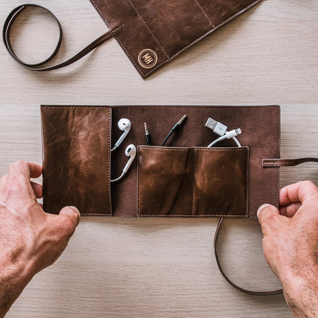 Gift for Men - Personalized Tech Roll up - Unique Travel Gift for Men ...