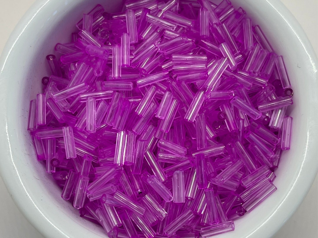 Light Purple Glass Bugle Beads: 6x1.8mm Tube Seed Beads (50 Grams) - Etsy