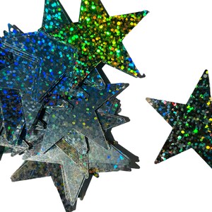 Star Sequins. Silver Holographic Star Sequins. Medium Silver - Etsy