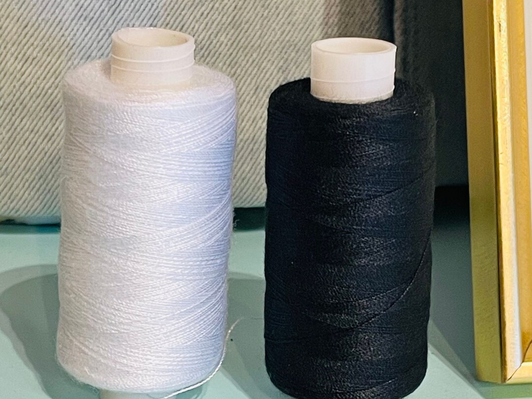 White Thread. Black Thread. Sew All Polyester Thread Spool. White 100% ...