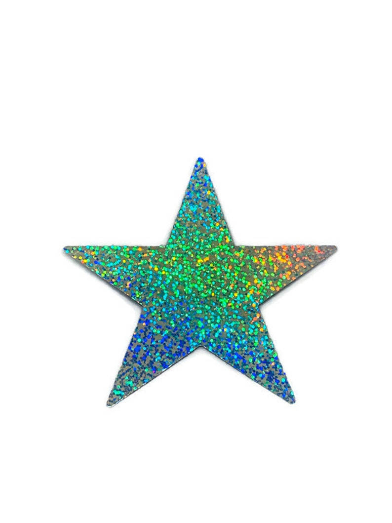 Star Sequins. Extra Large Silver Holographic Star Sequins. | Etsy