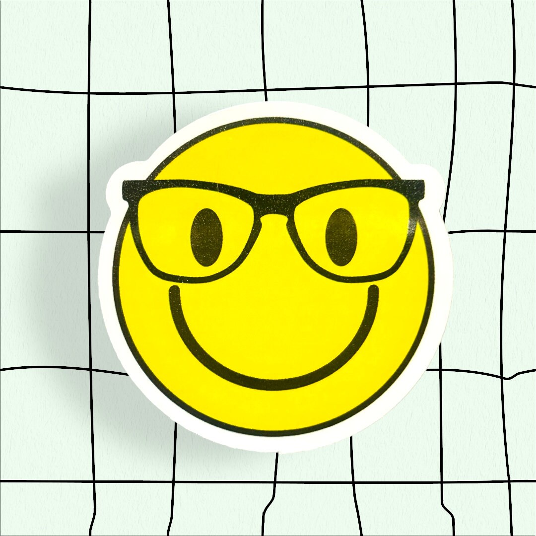 Happy Face Sticker Waterproof Bright and Fun Happy Face - Etsy