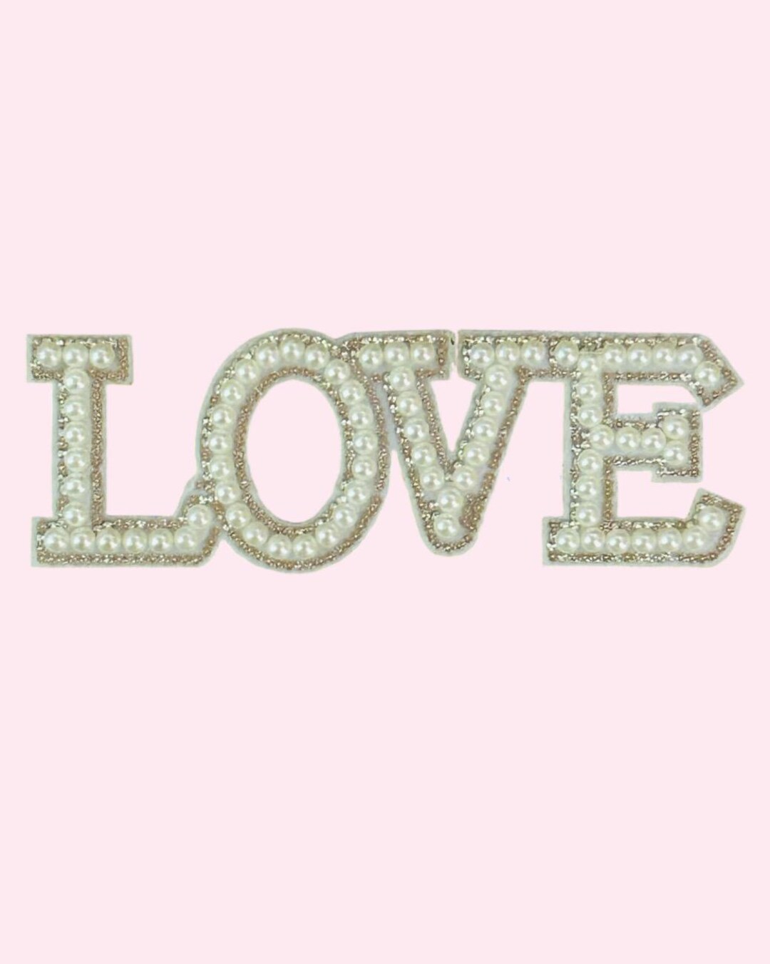 LOVE Iron-on Applique: Pearl Embellished Patch - Etsy