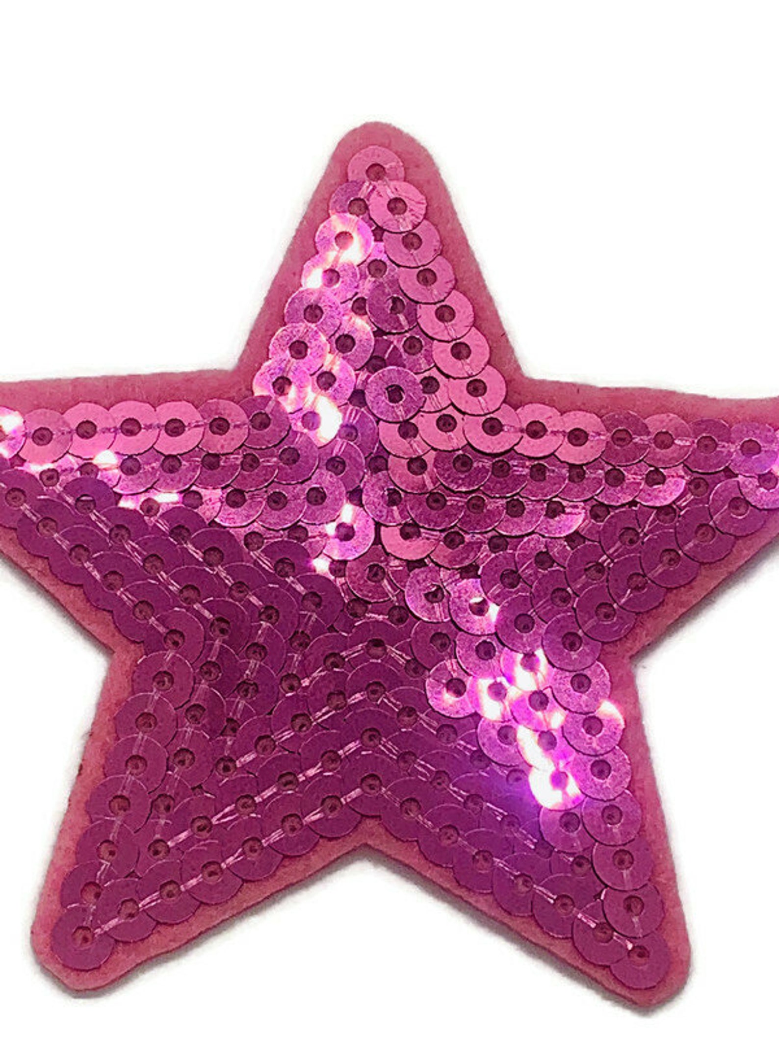 Pink Star Patch With Sequins. Pink Star Iron On. Light Pink - Etsy