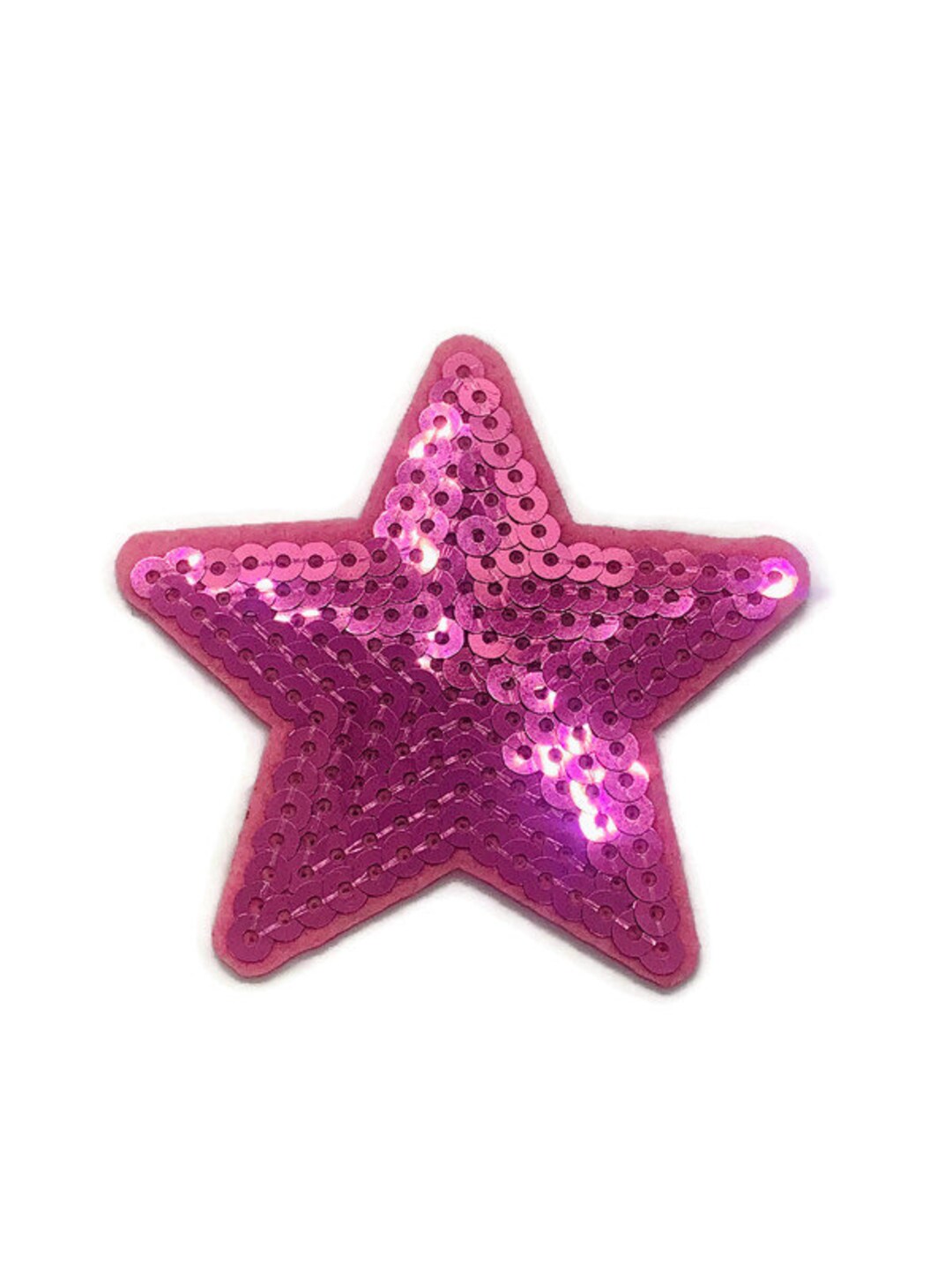 Pink Star Patch With Sequins. Pink Star Iron On. Light Pink Star Patch ...
