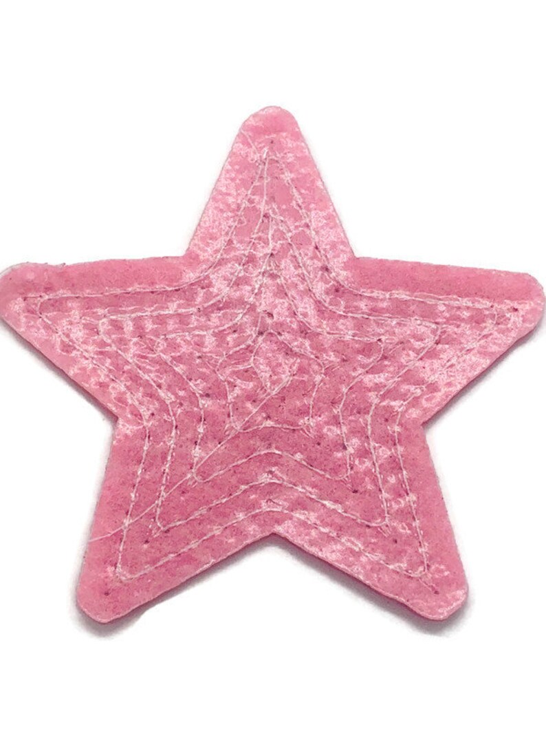 Pink Star Patch With Sequins. Pink Star Iron On. Light Pink - Etsy