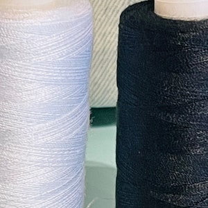 White Thread. Black Thread. Sew All Polyester Thread Spool. White 100% ...