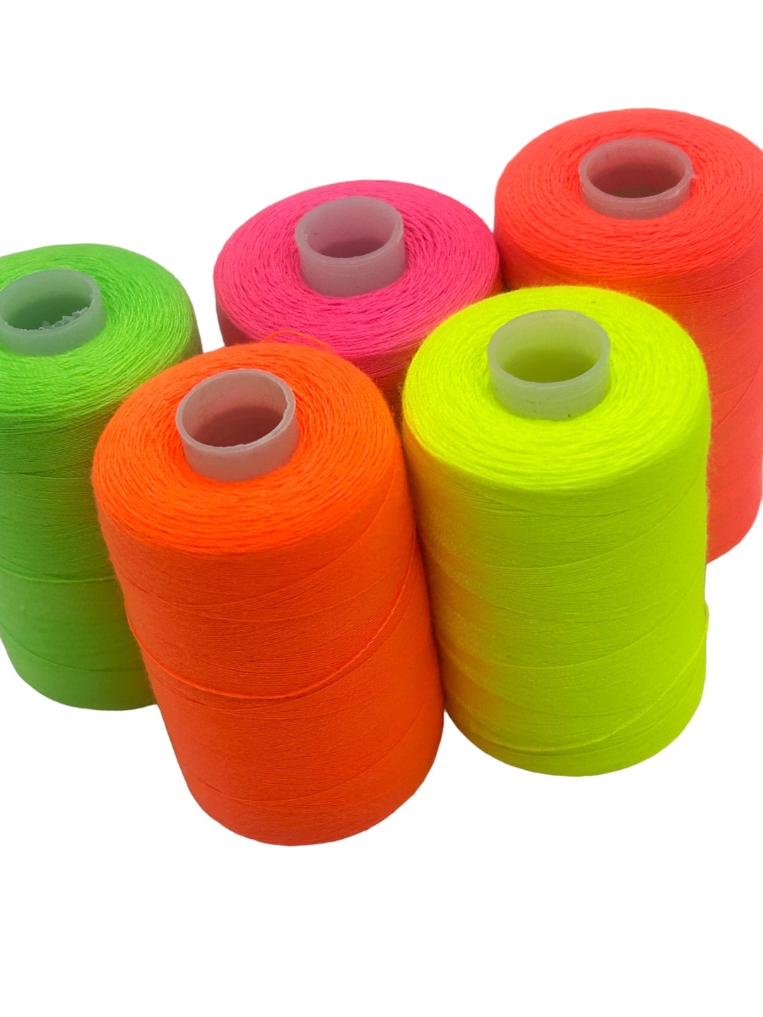 Neon Thread. Neon Pink Sew All Polyester Thread Spool. Neon Yellow 100% ...