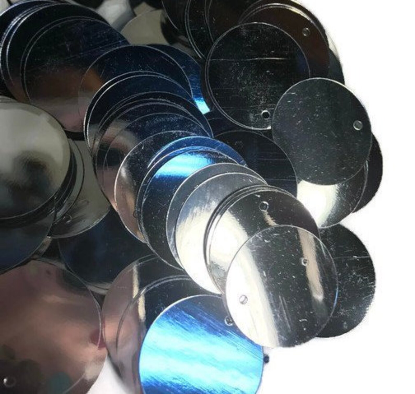 Silver Round Sequins. 20mm Sequins. Glossy Silver Sequins | Etsy