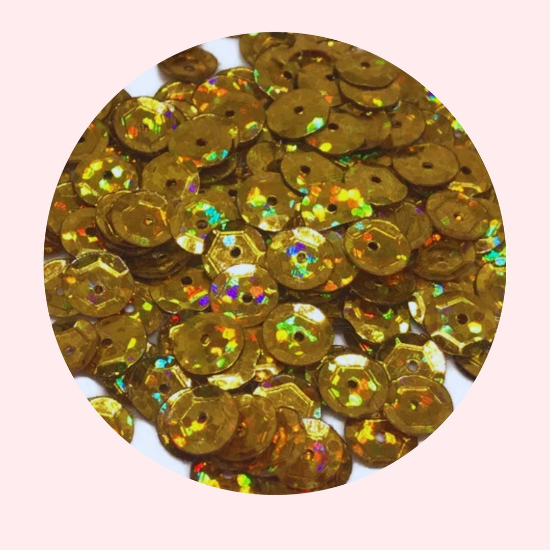 Warm Gold Holographic Sequins: 6mm Cup Round, 1000pcs - Etsy