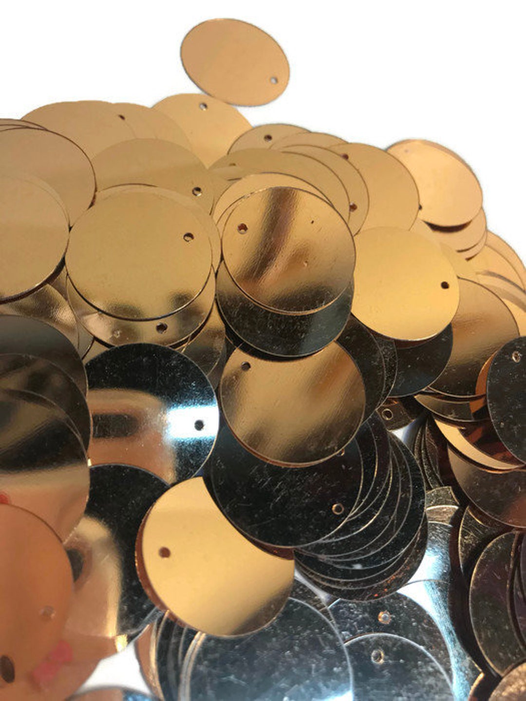 Gold 20MM Sequin. 20MM Loose Sequin. Glossy Round Sequin - Etsy
