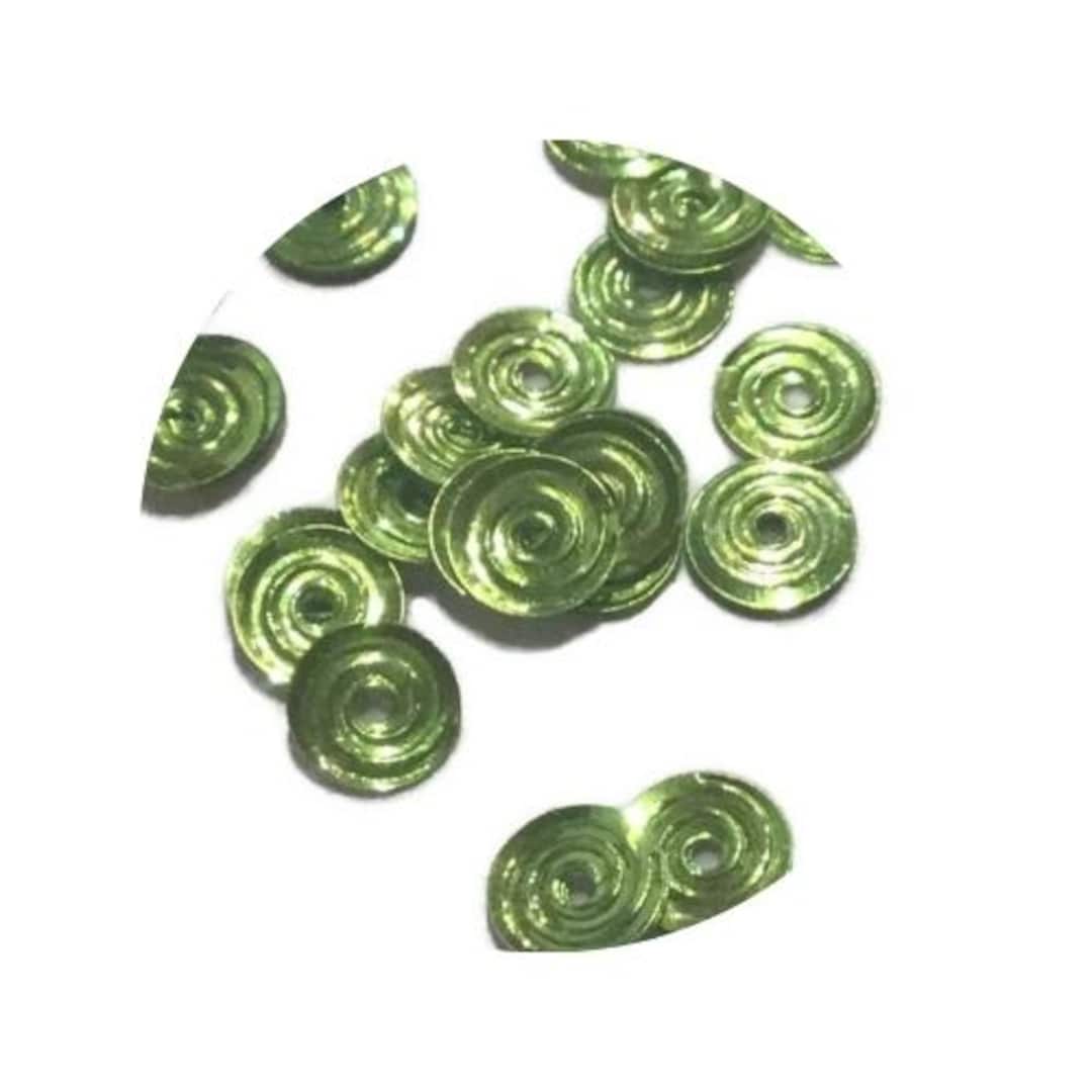 6mm Lime Green Spiral Embossed Sequins. Embossed Sequins. Flat Lime ...