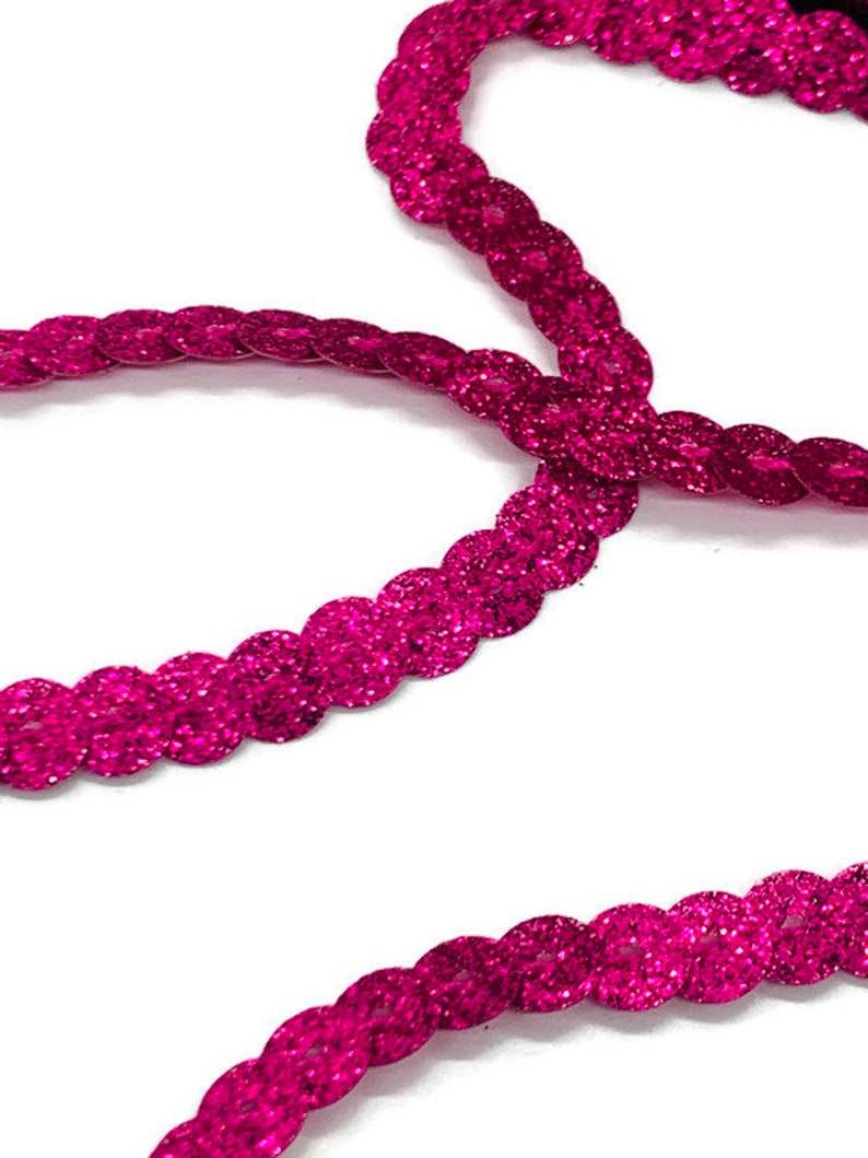 Pink GLITTER Sequin Trim by the Yard. Pink Flat Glitter Sequin - Etsy India
