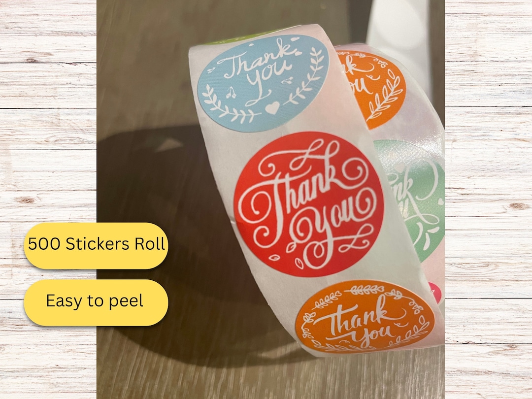 Thank You Stickers Thank You Circle Stickers Thank You - Etsy