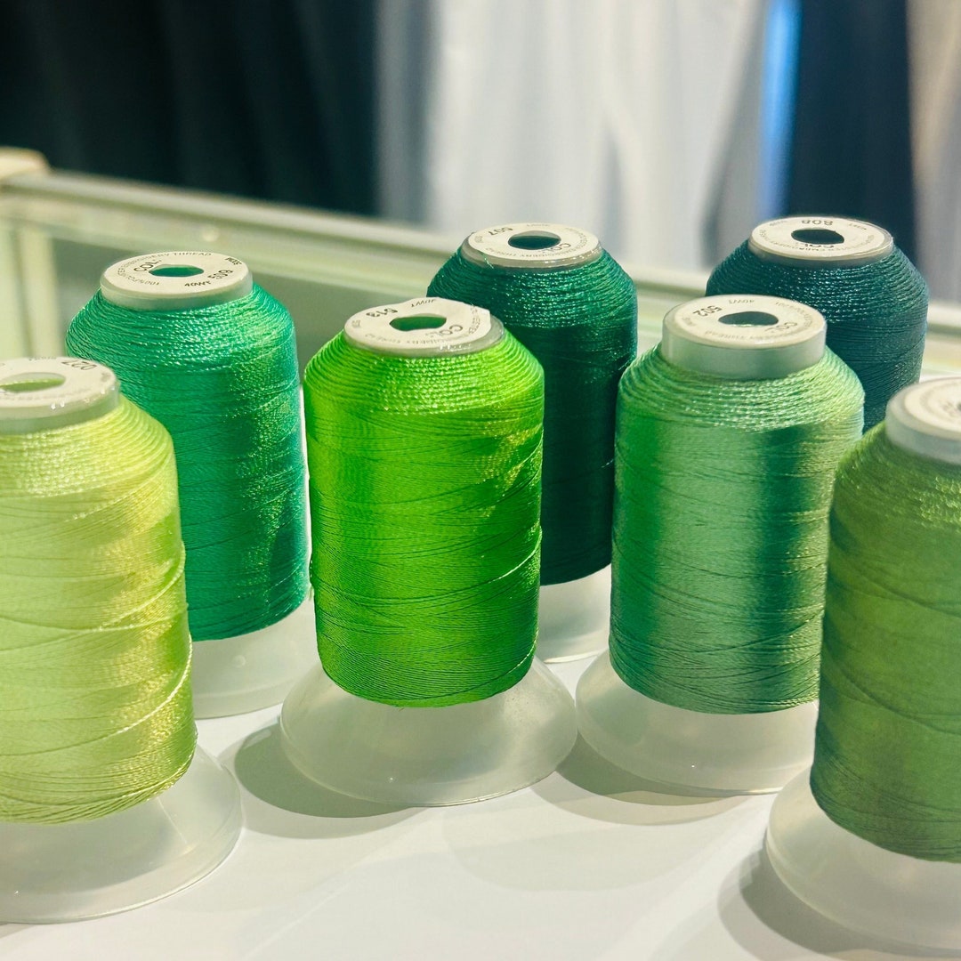 Green Embroidery Thread Spool. 40 Weight. 100 % Polyester. Lime Green ...