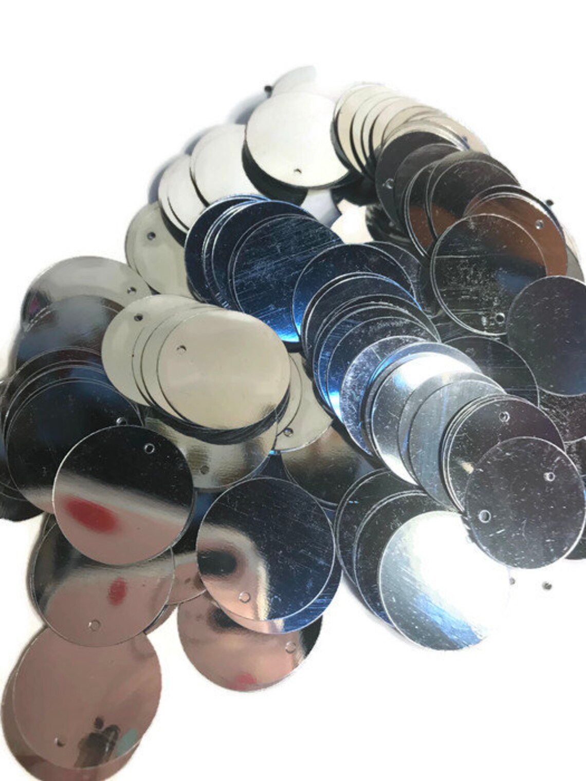 Silver Round Sequins. 20mm Sequins. Glossy Silver Sequins | Etsy