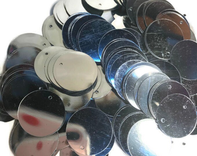 Silver Round Sequins. 20mm Sequins. Glossy Silver Sequins - Etsy
