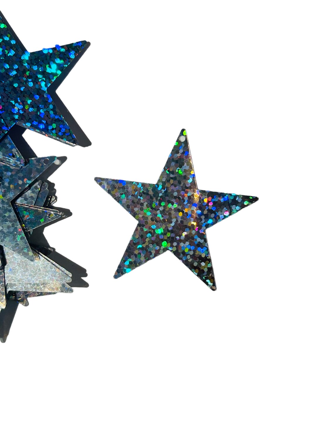 Star Sequins. Silver Holographic Star Sequins. Medium Silver - Etsy