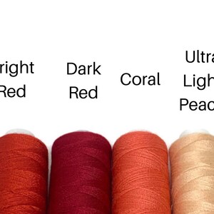 Red Thread. Sew All Polyester Thread Spool. Red 100% Polyester Thread ...