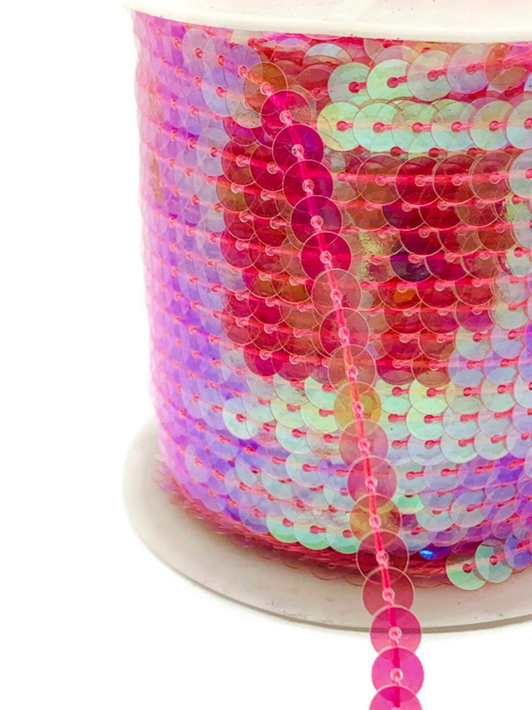 Clear Pink AB Sequins by the Yard. Clear Pink Flat Iridescent Sequin ...