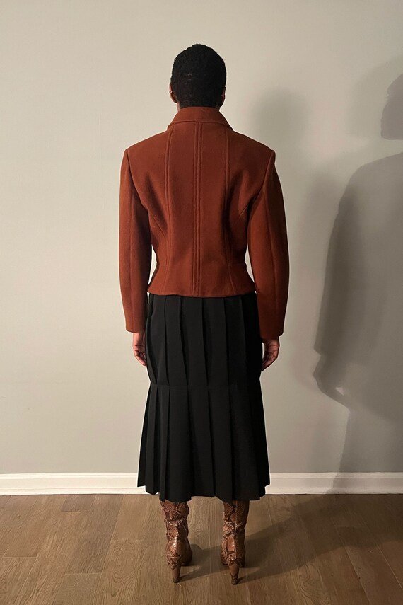 Hermes Rust Wool Asymmetrical Jacket - Gem