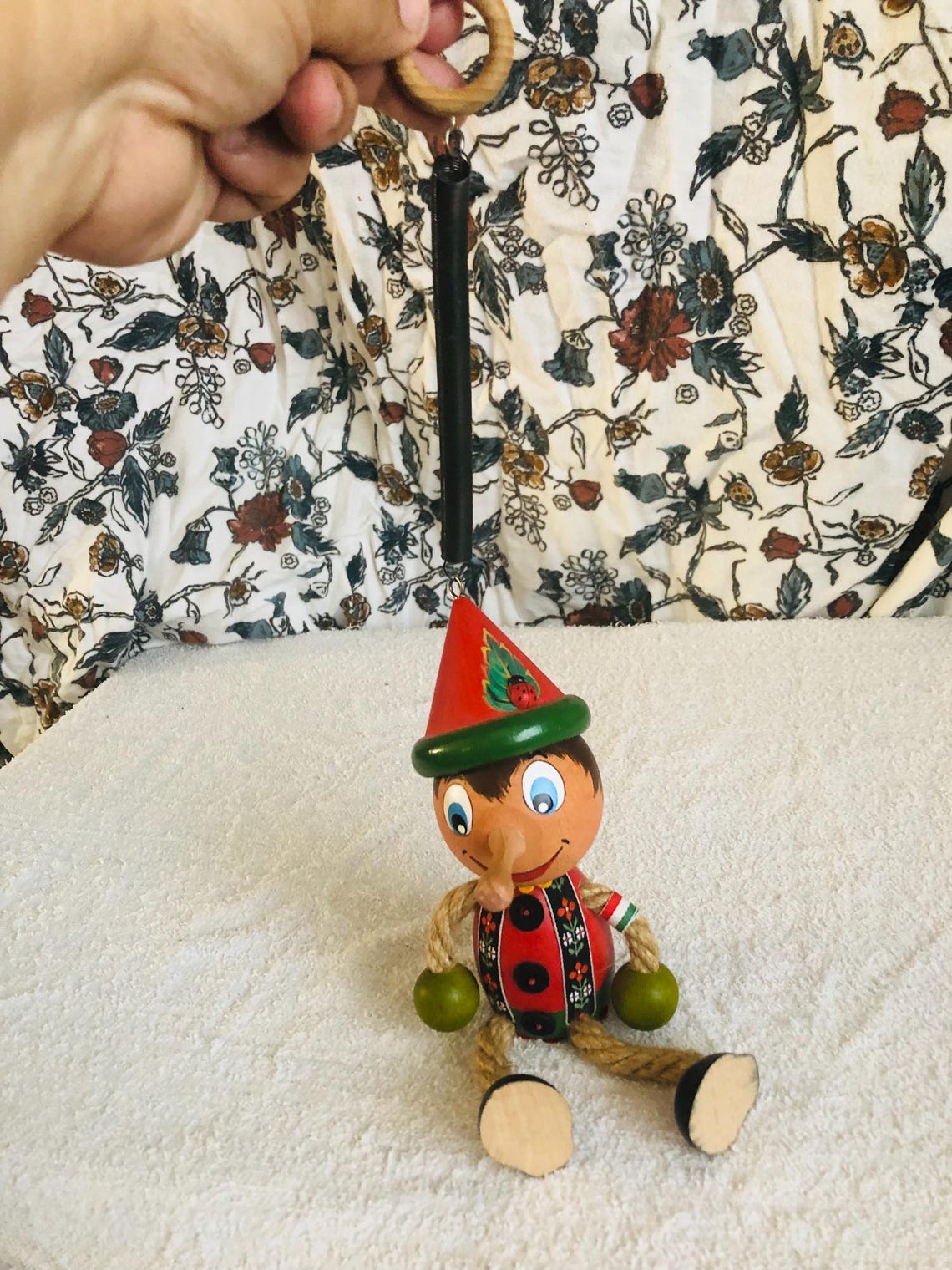 Handmade Pinocchio Wooden Bouncie: Spring Toy, German Style. Very Cute ...