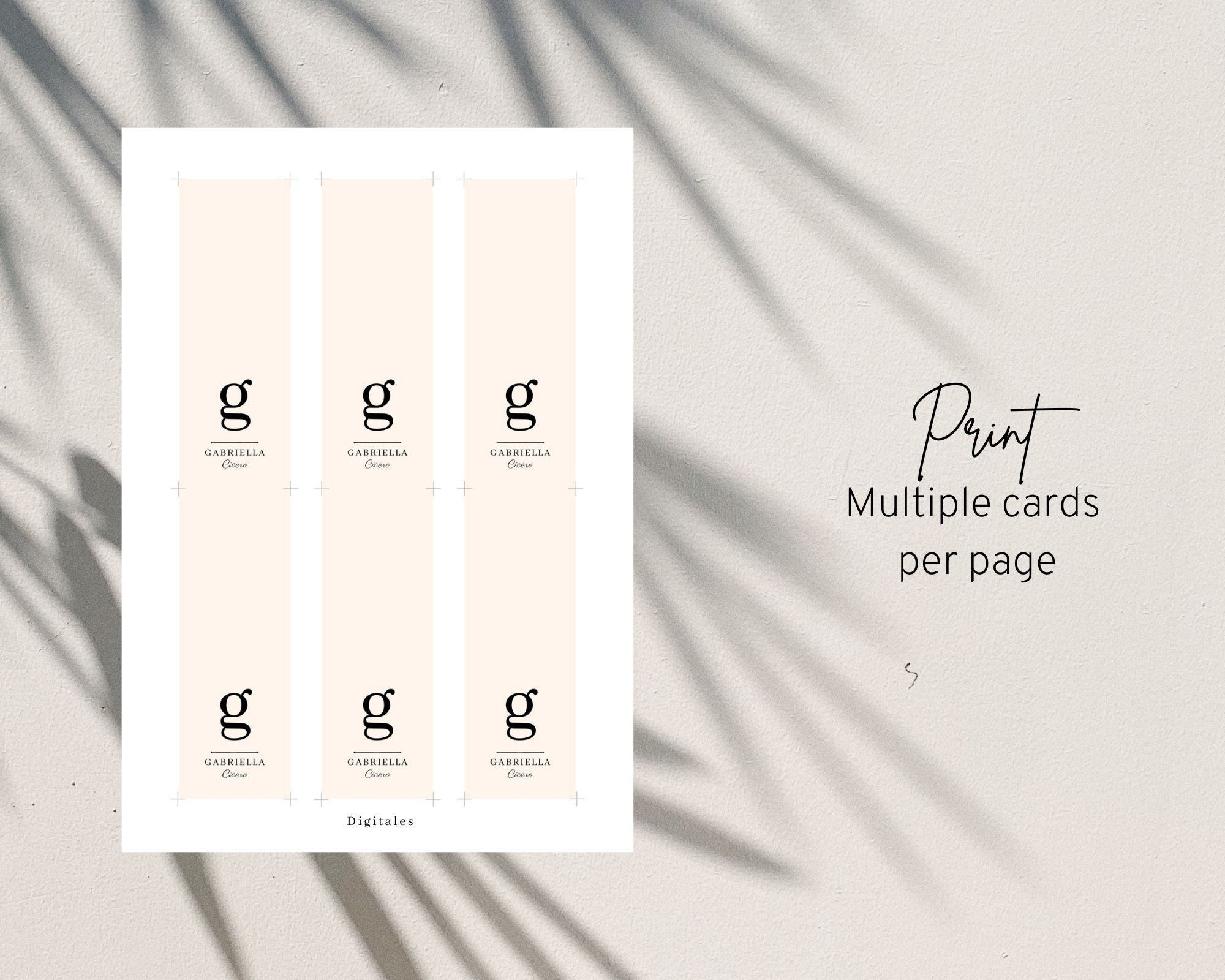 Minimal Modern Functional Bookmark Template, Wedding Name Place Card ...