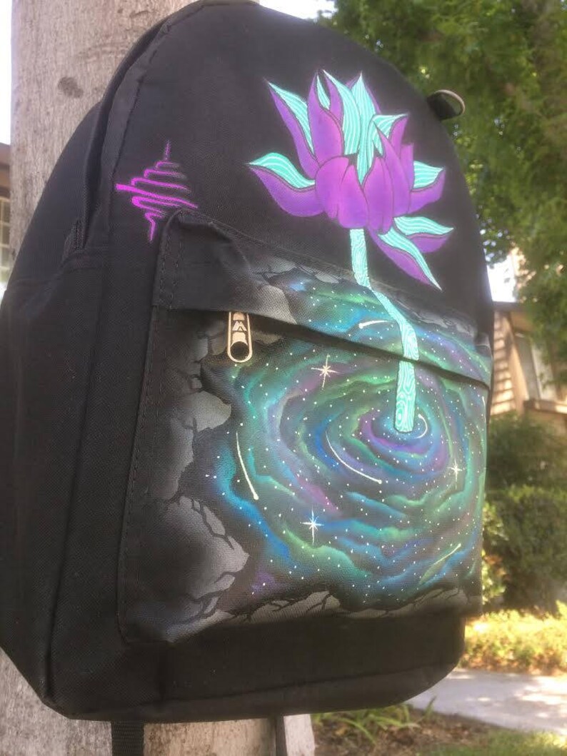 Hand-painted Backpack W/ Original "nebulotus" Design - Etsy