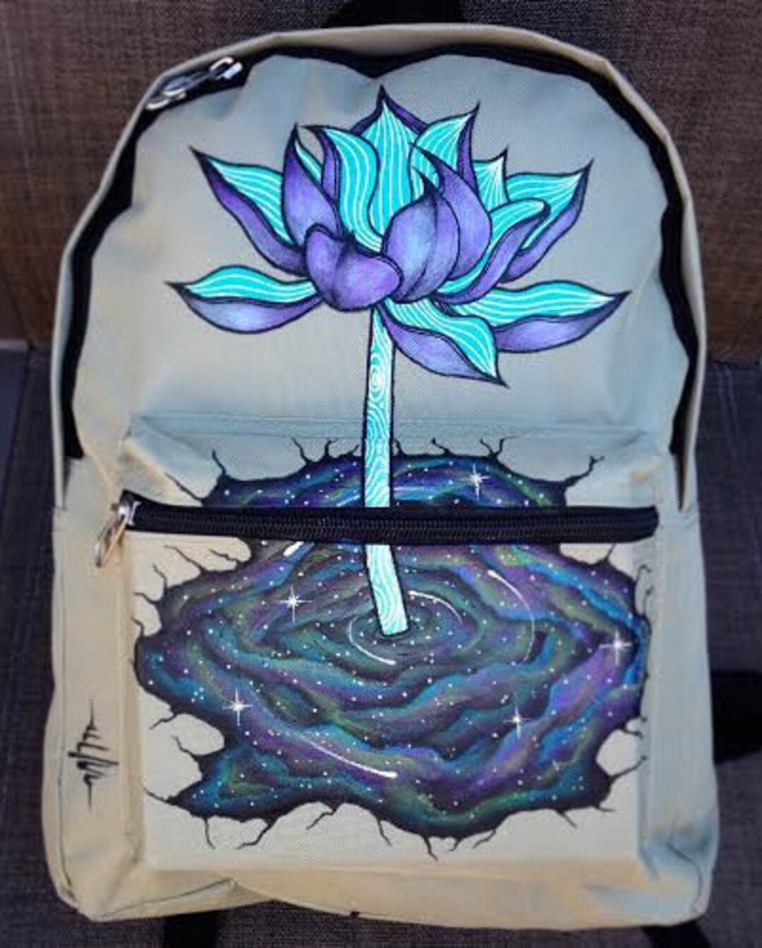 Hand-painted Backpack W/ Original "nebulotus" Design - Etsy